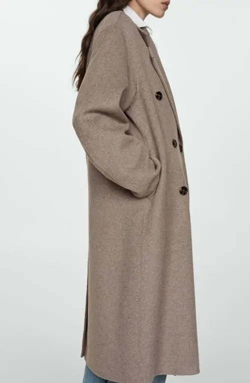 Mango Picarol Oversized Double Breasted Wool-blend Coat