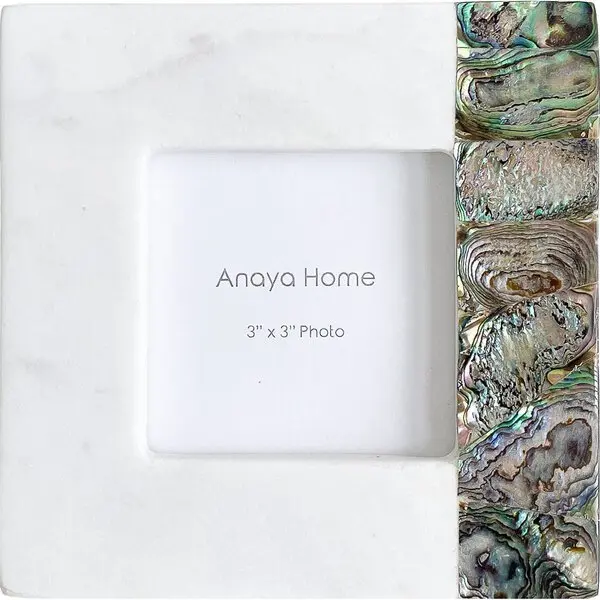 Anaya Rainbow Pearl Marble Picture Frames - White