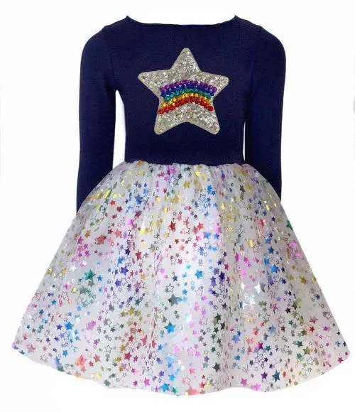 LOLA + THE BOYS Shining Star Fairydust Tutu Dress - Multicolor