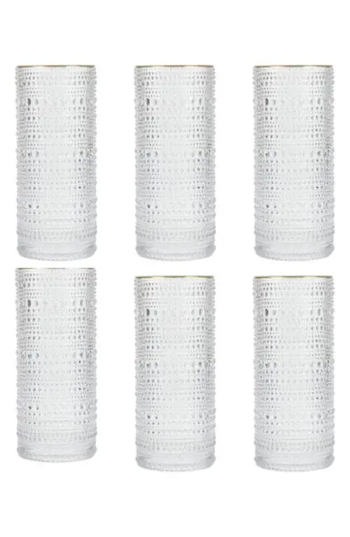 FORTESSA Jupiter Set Of 6 Gold Rim Collins Glasses - Clear