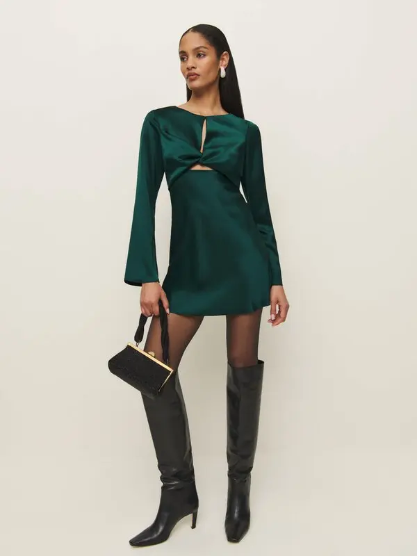 REFORMATION Natalina Mini Dress - Green