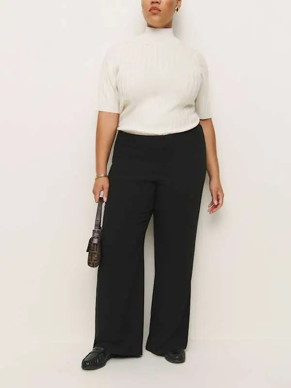 REFORMATION Vida Low Rise Pant Es - Black