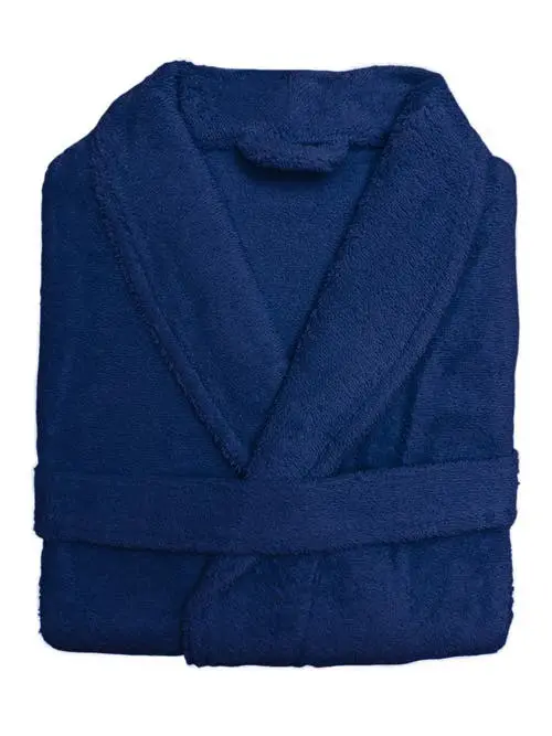 Anaya Home Spa Cotton Terry Robe - Midnight Navy Blue