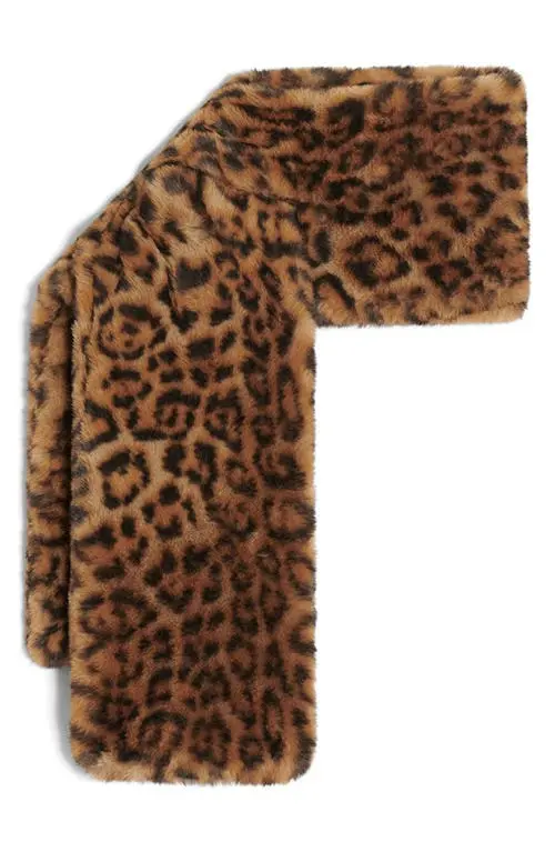 Apparis Kai Print Pluche™ Faux Fur Pull-through Scarf - Leopard