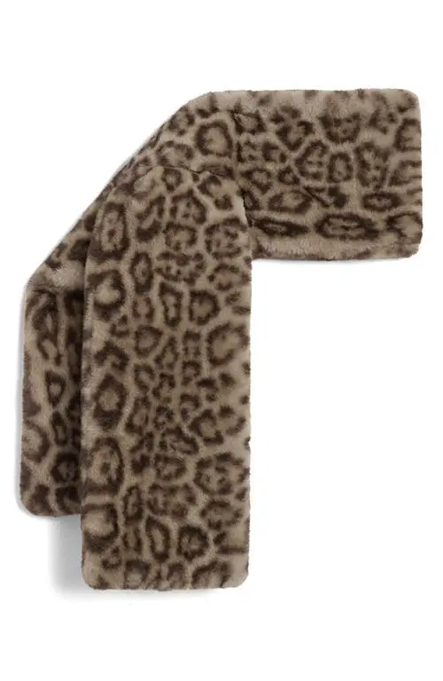 Apparis Kai Print Pluche™ Faux Fur Pull-through Scarf - Light Leopard