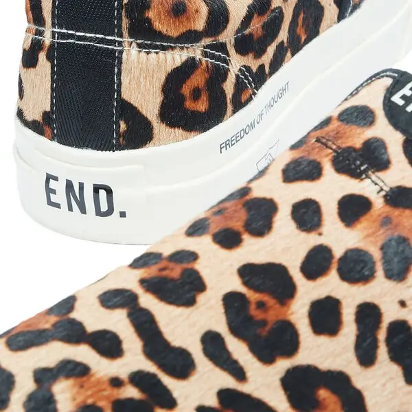 S.W.C STEPNEY WORKERS CLUB Print Pony Hair Slip-on Sneakers