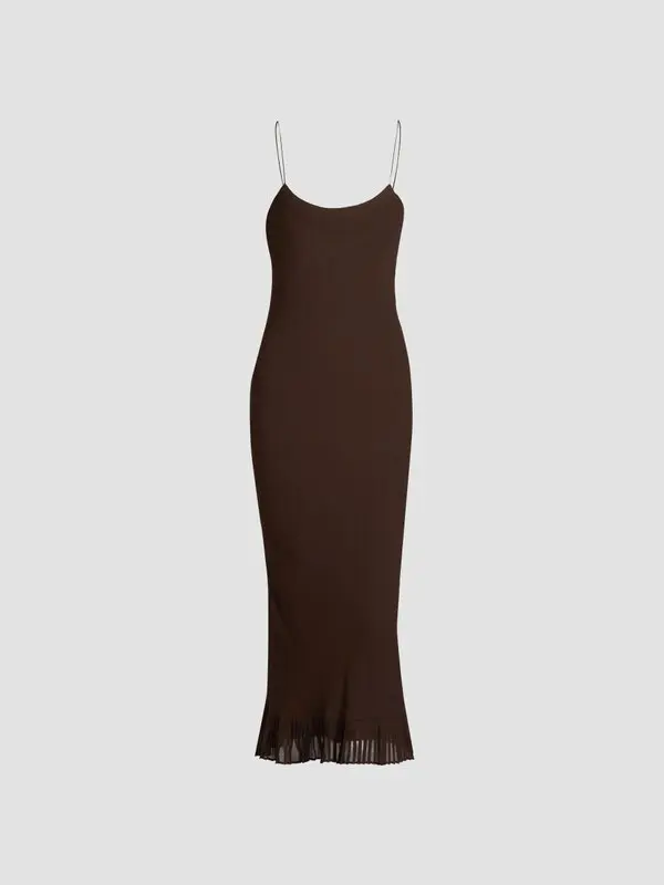 REFORMATION Suki Pleated Hem Midi-dress