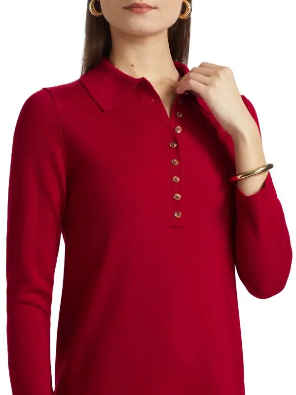 REFORMATION Luell Wool Polo Minidress
