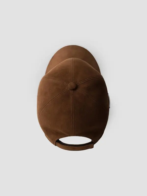 Prada Suede Baseball Cap - Brown