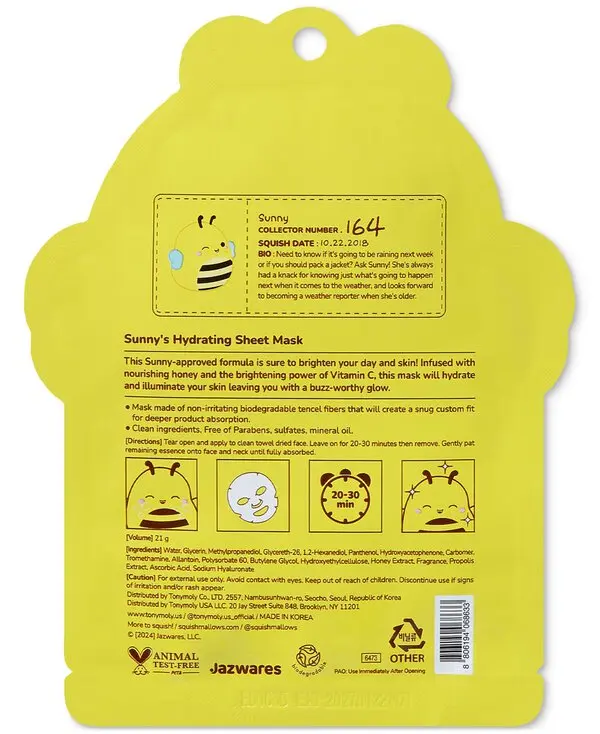 TONYMOLY Squishmallow Sunny Hydrating Sheet Mask - No Color