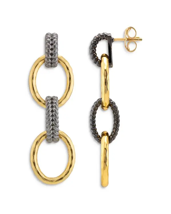 CAPUCINE DE WULF Cleopatra Regal Double Link Drop Earrings