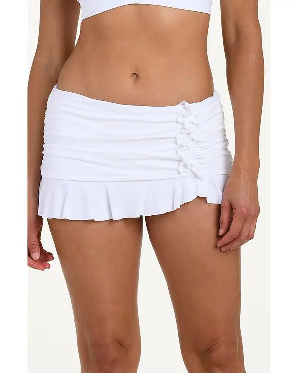 La Blanca Ruffle Swim Skirt - White
