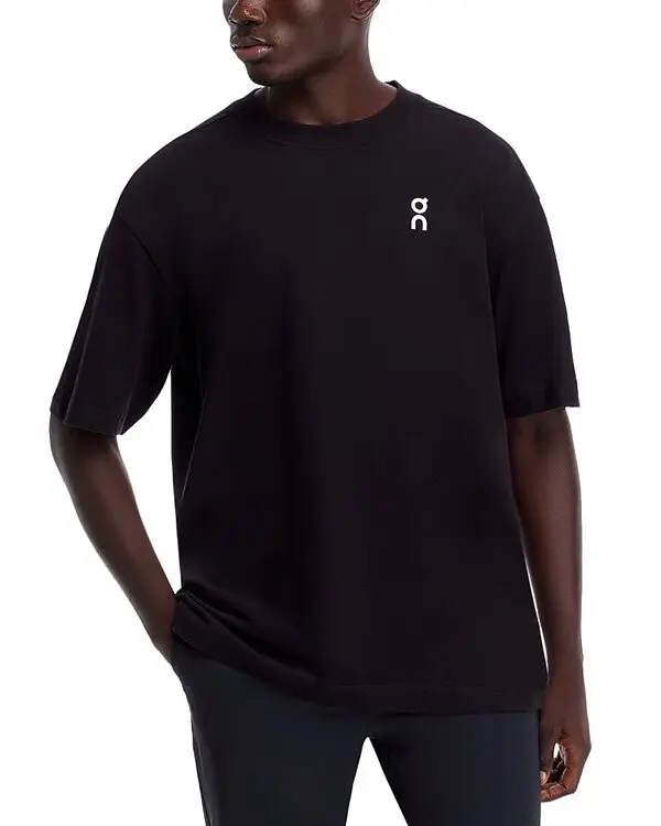 On Club Crewneck Logo Graphic Tee - Black
