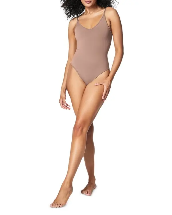 Spanx Seamless Power Thong Bodysuit - Cafe Au Lait
