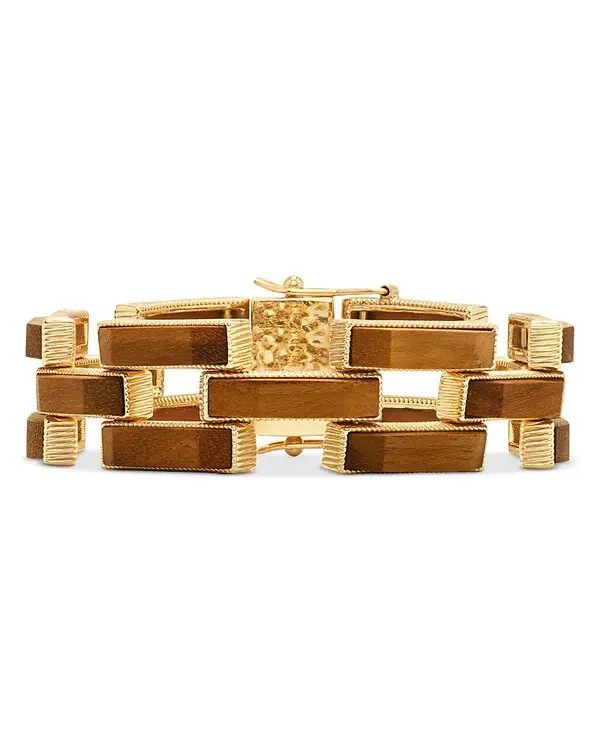 CAPUCINE DE WULF Pathway Teak Link Bracelet - Brown/gold