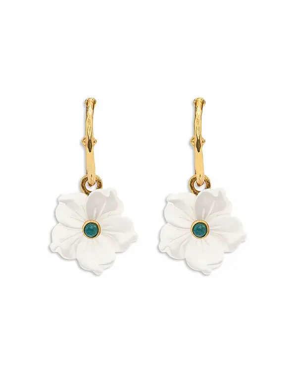 CAPUCINE DE WULF Mother Of Pearl Flower Drop Earrings - White