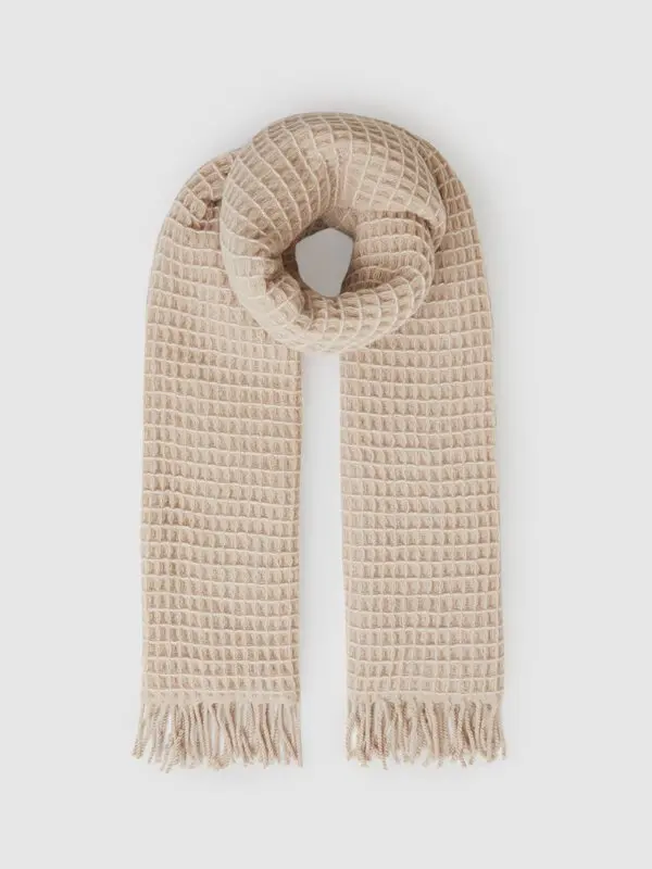 REISS Norah Wool Waffle Scarf
