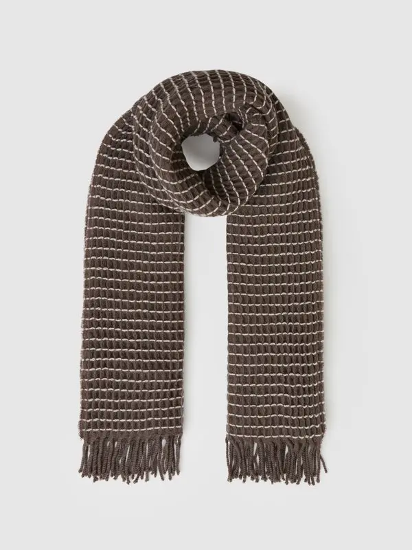 REISS Norah Wool Waffle Scarf
