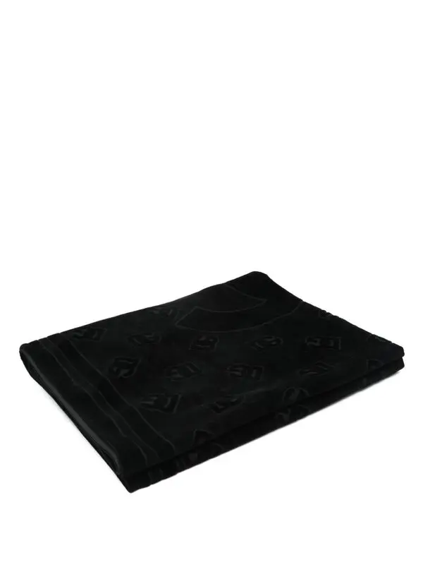 Dolce & Gabbana Jacquard-logo Beach Towel - Black