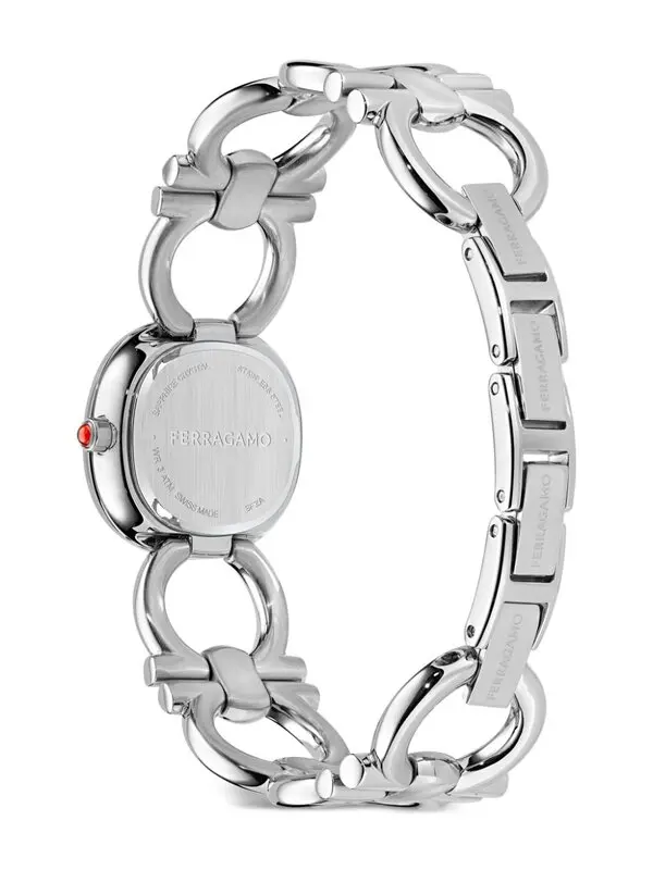 FERRAGAMO Double Gancini Jewel Bracelet Watch - Silver