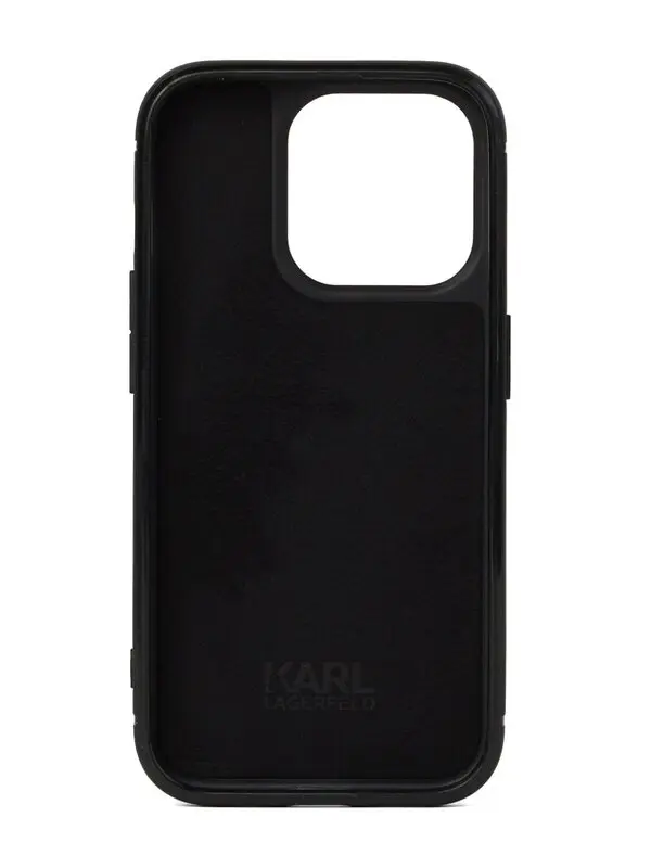 Karl Lagerfeld Rhinestone-embellished Iphone 16 Pro Case - Silver