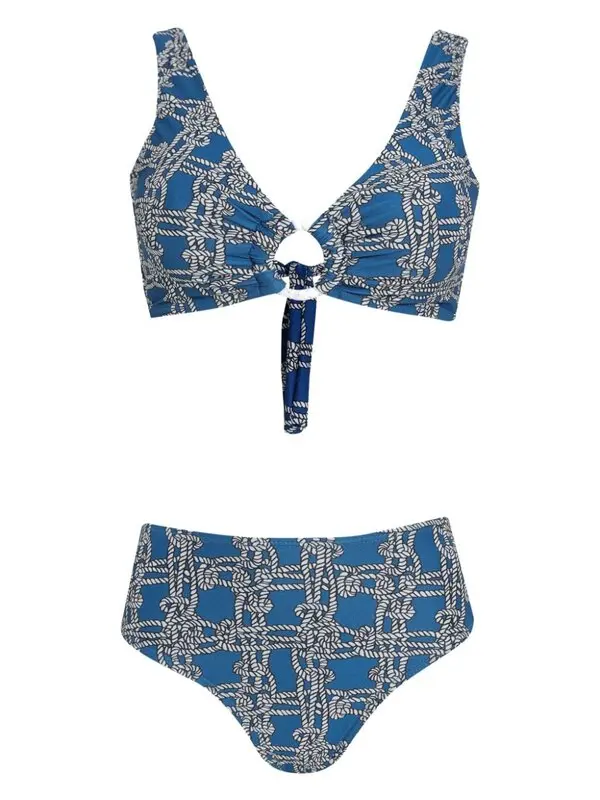 AMIR SLAMA Graphic-print Bikini - Blue