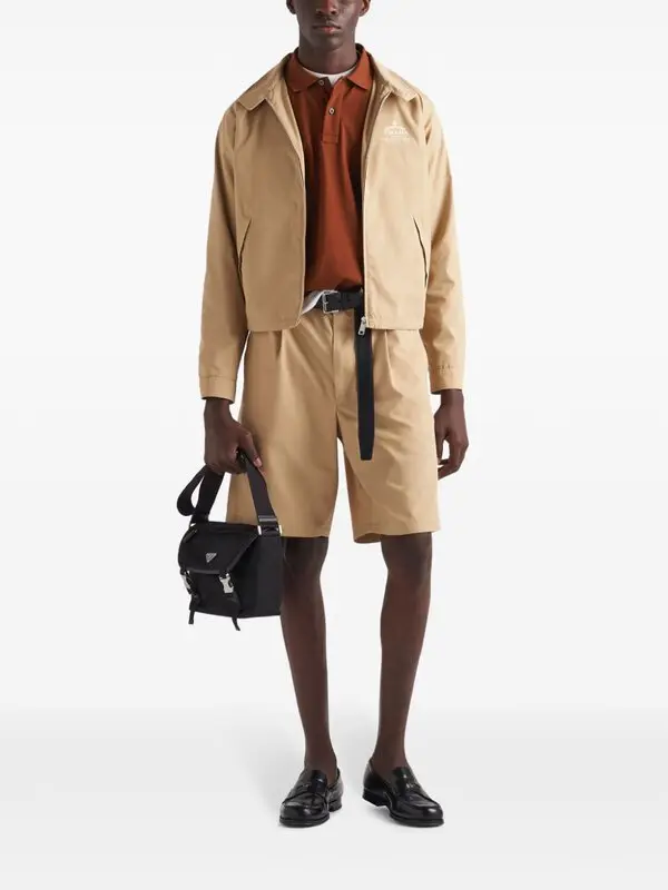Prada Poplin Bermuda Shorts - Neutrals