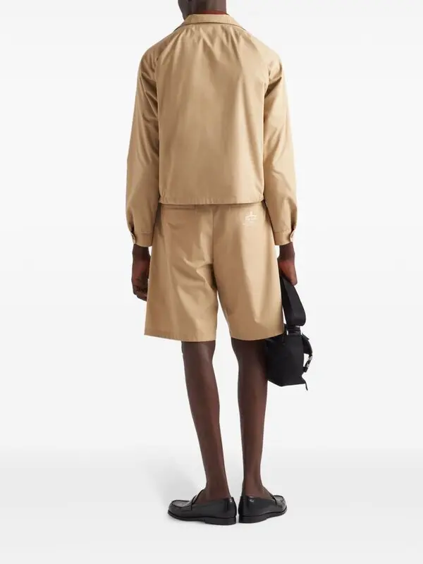 Prada Poplin Bermuda Shorts - Neutrals