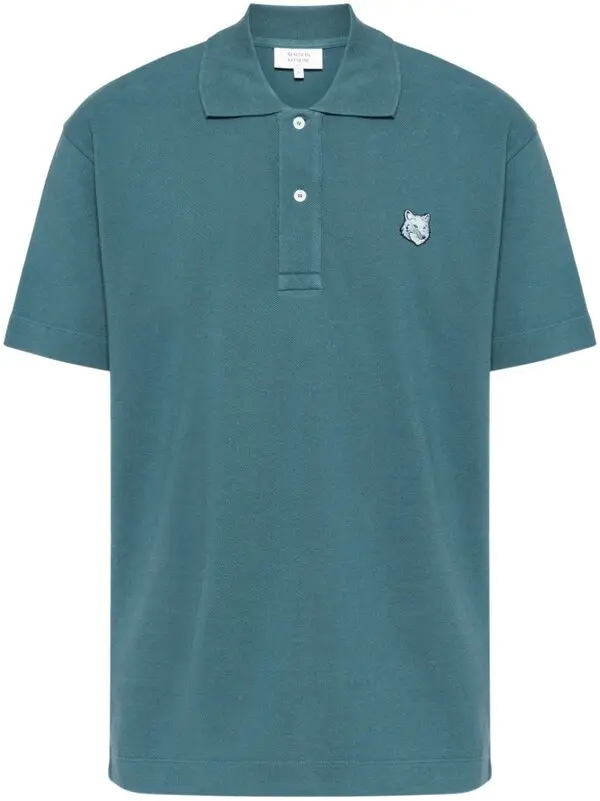 Maison Kitsuné Bold Fox Head Patch Comfort Polo Shirt - Blue