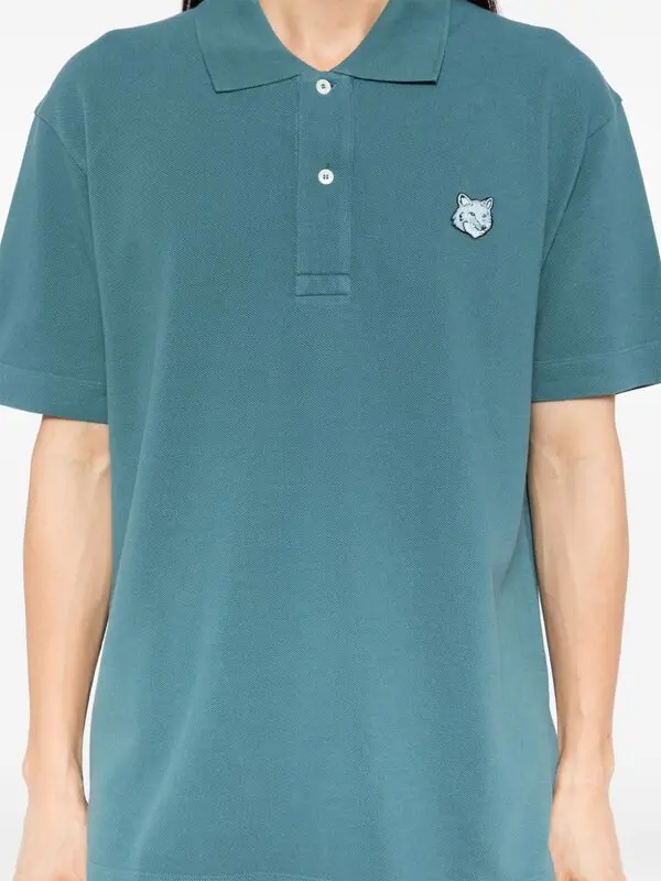 Maison Kitsuné Bold Fox Head Patch Comfort Polo Shirt - Blue