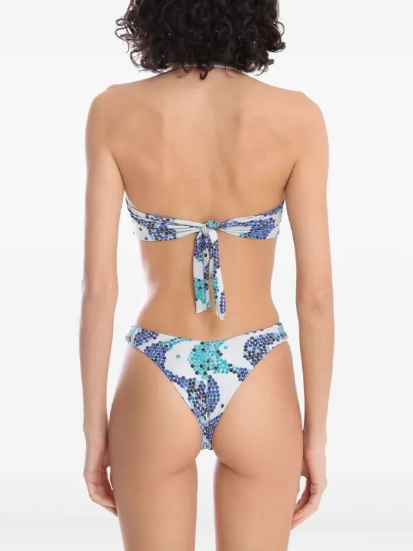 AMIR SLAMA Graphic Print Bandeau Bikini Set