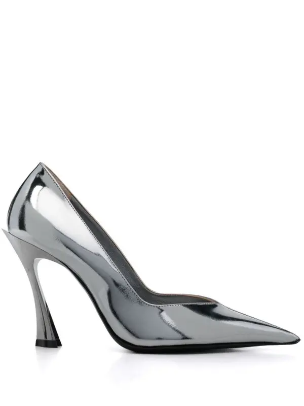 MUGLER 95mm Fang Heel Pumps - Silver