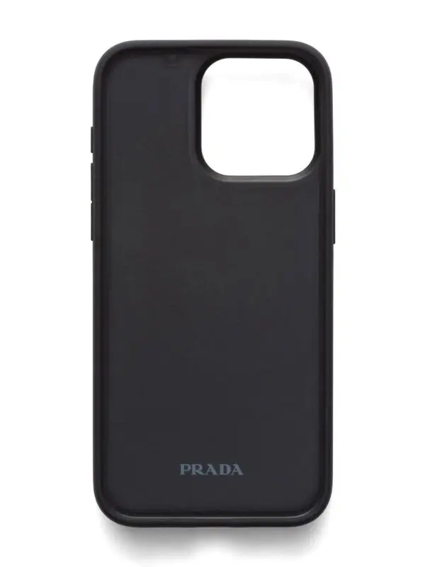 Prada Triangle-logo Iphone 15 Pro Max Case - Black