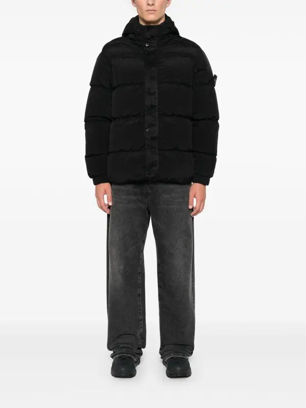 Stone Island Econyl® Hooded Puffer Jacket - Black