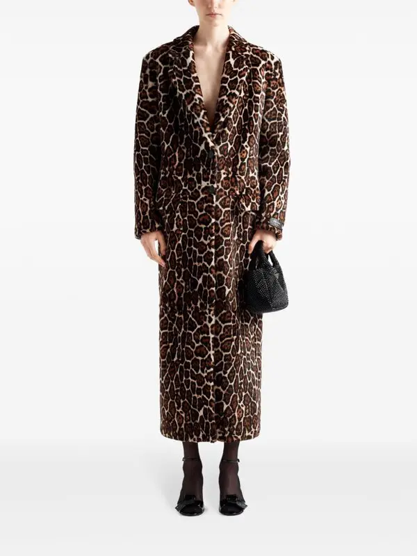 Prada Animal-printed Sheepskin Coat