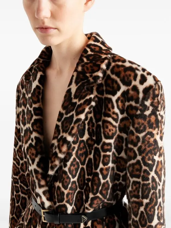 Prada Animal-printed Sheepskin Coat