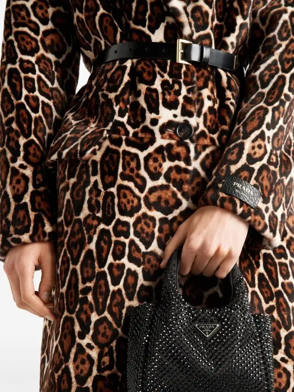 Prada Animal-printed Sheepskin Coat