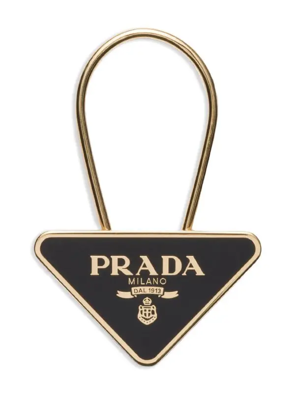 Prada Triangle-logo Keyring - Gold