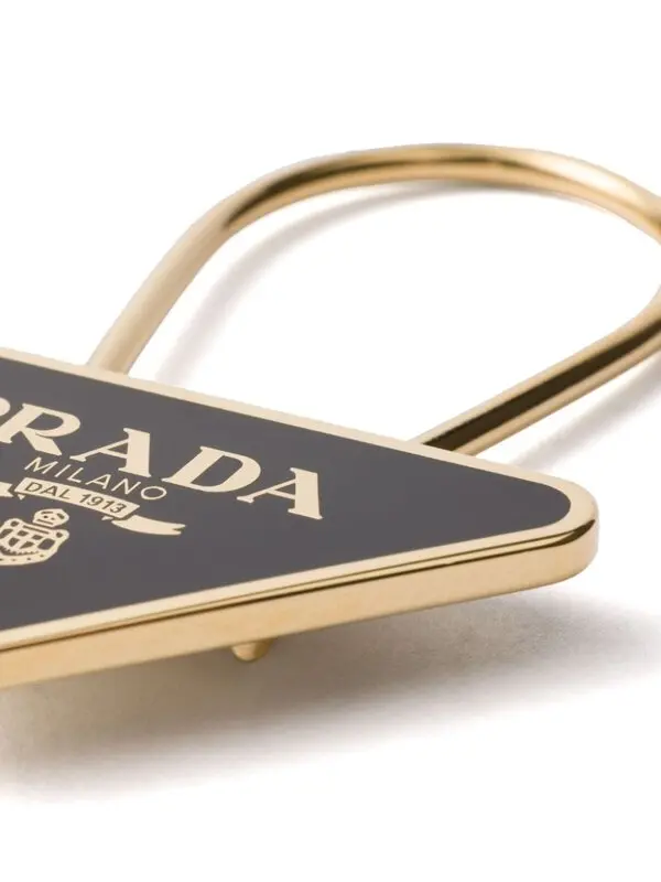 Prada Triangle-logo Keyring - Gold