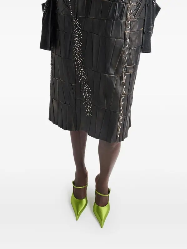 Prada Patchwork Leather Midi Dress