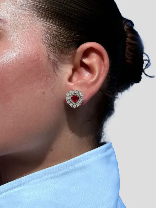 JUWELINA PARIS Ember Ruby Stud Earrings