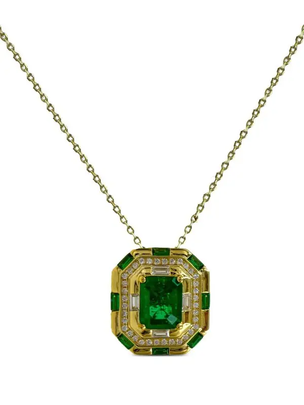 JUWELINA PARIS Byzantine Emerald Necklace - Gold