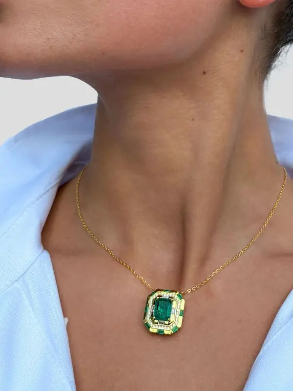 JUWELINA PARIS Byzantine Emerald Necklace
