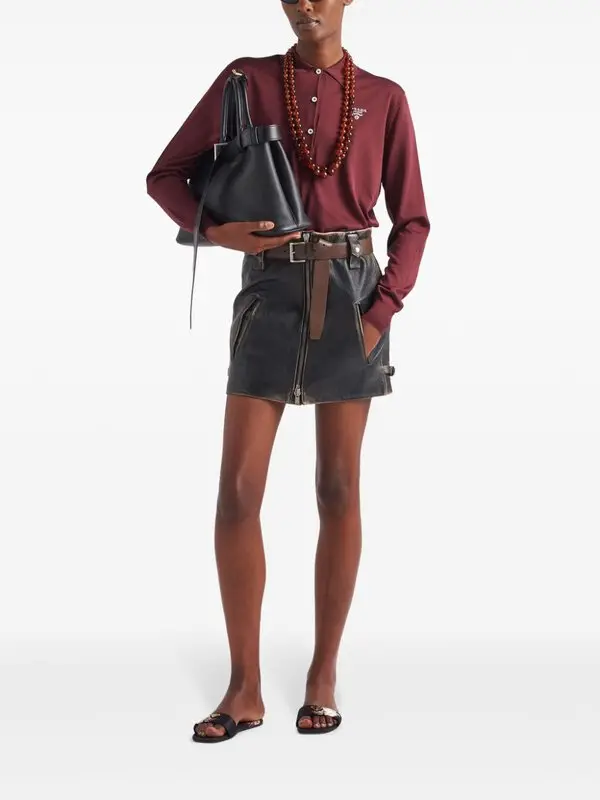 Prada Leather Mini Skirt