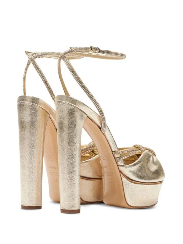 Casadei 140mm Taylor Flora Wonder Sandals - Gold
