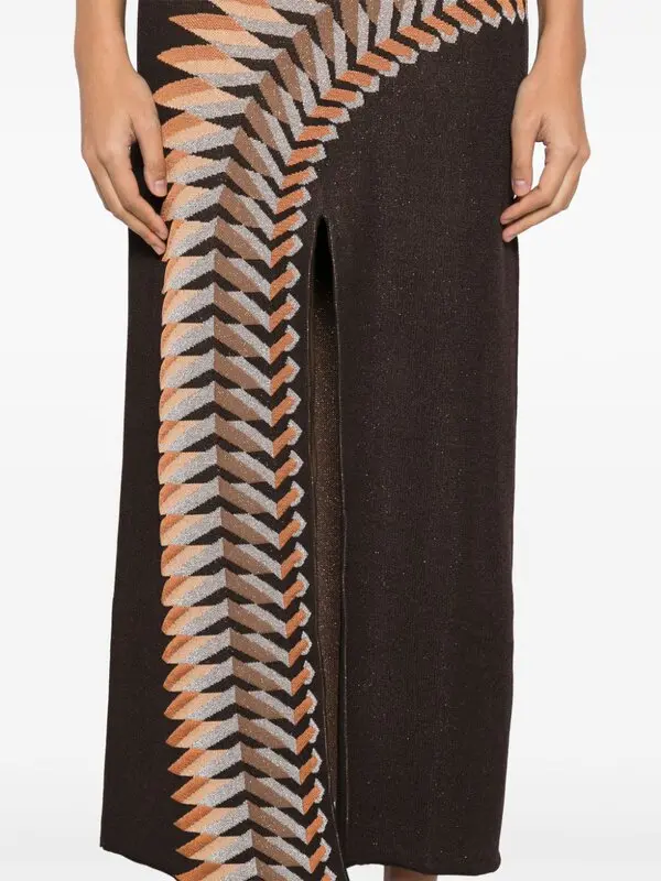Rabanne Graphic Print Maxi Dress - Brown