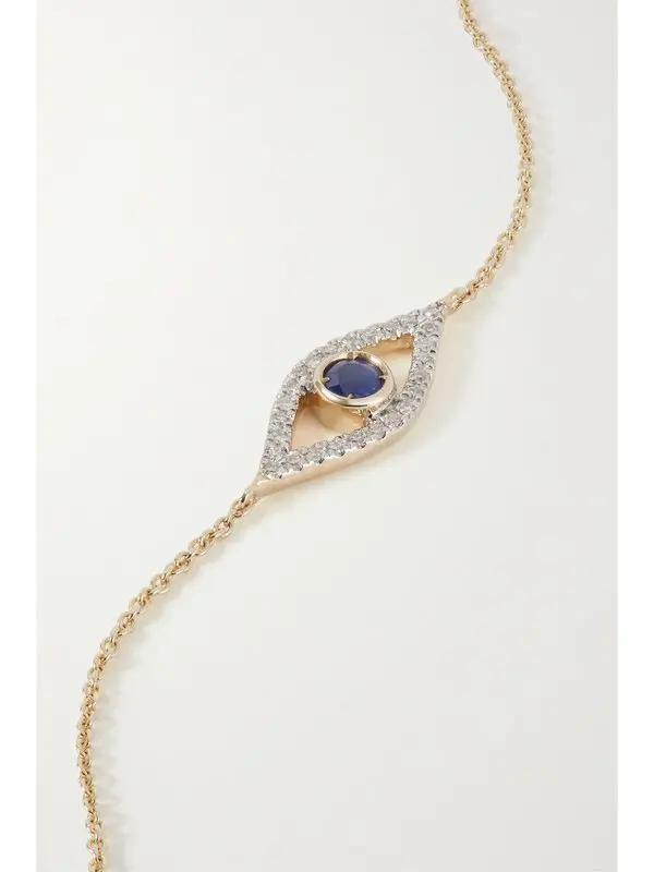 STONE AND STRAND Evil Eye Diamond And Sapphire Bracelet