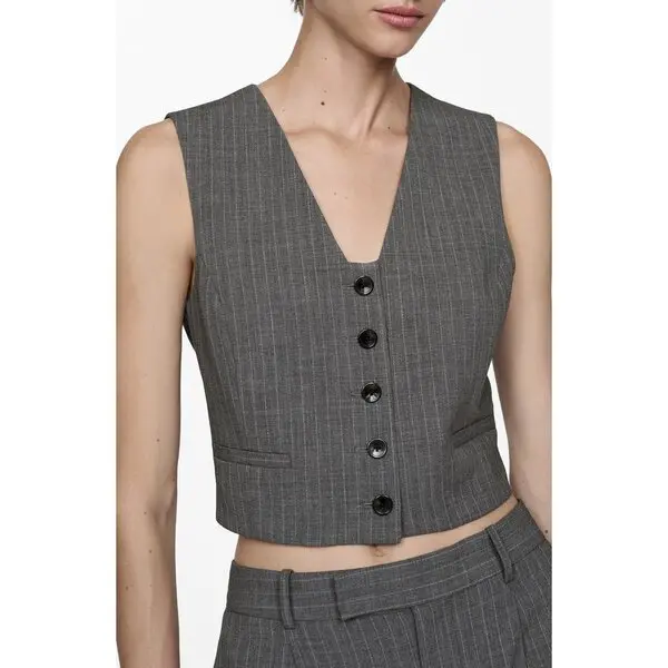 Mango Pinstripe Suit Vest