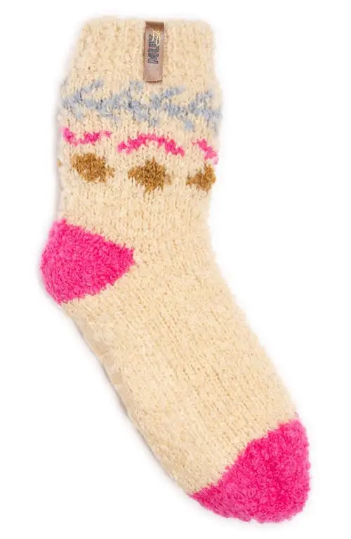 MUK LUKS Cottage Bouclé Crew Socks - Vanilla