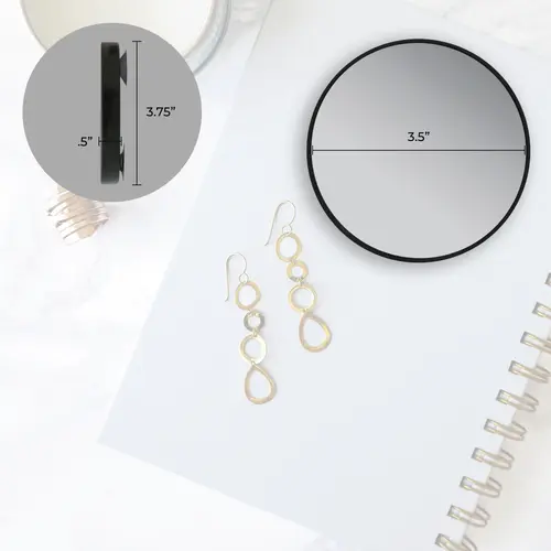 ZADRO Compact Mirror With 10x Magnification & Suction Cup - Gray
